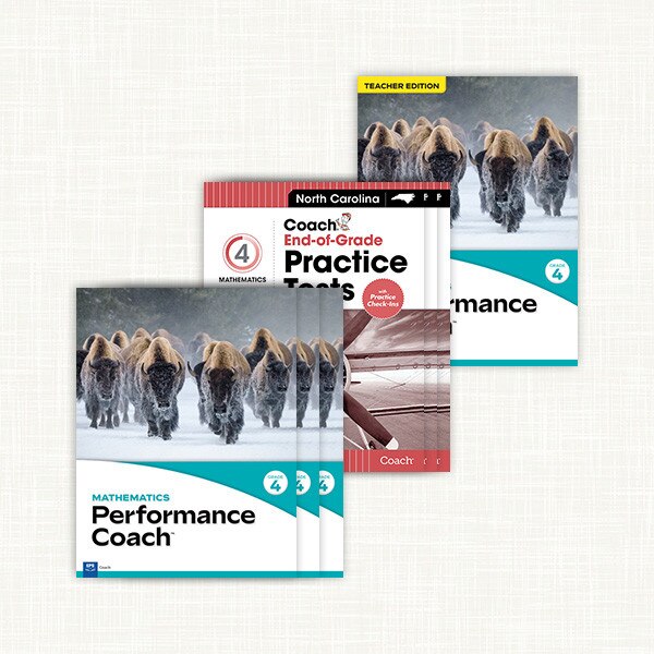 Performance Coach (2025) Math Class Set with NC Assessments for 25 Students - Grade 4
